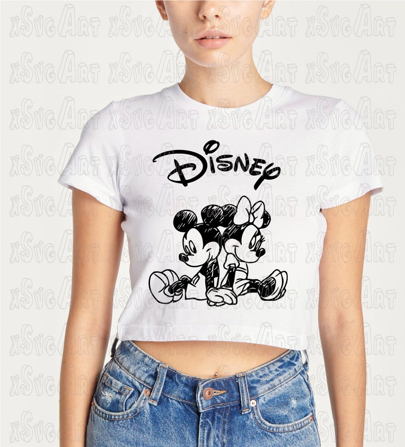 Mickey and Minnie Mouse Sitting SVG File, Mickey and Minnie Mouse ...