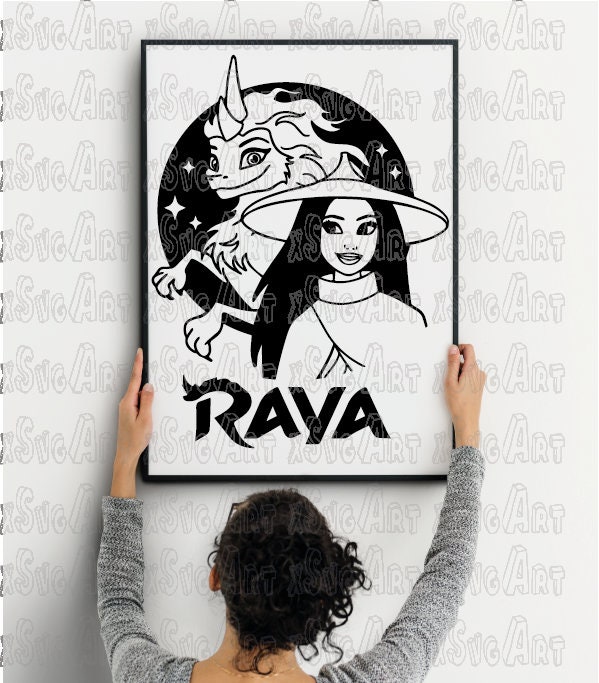 Raya Svg, Raya the Last Dragon Svg, Dragon Svg, Silhouette Svg, Lined ...