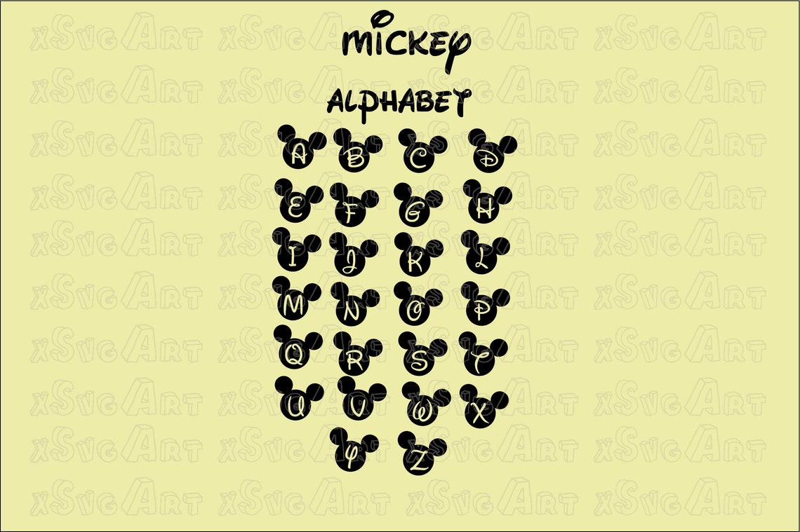 Mickey Alphabet SVG Instant Digital Download, Svg Files for Cricut ...