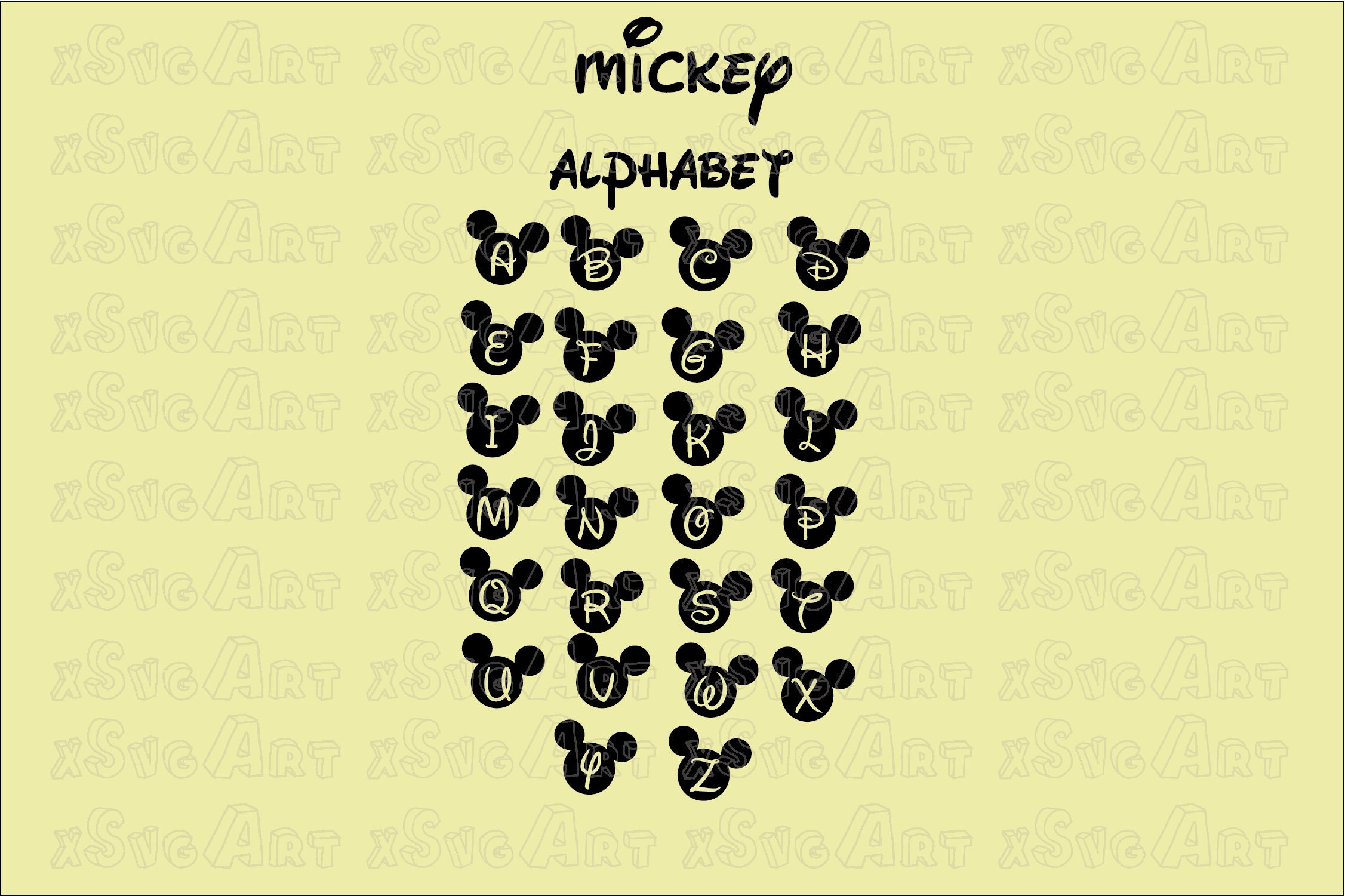 Mickey Alphabet SVG Instant Digital Download, Svg Files for Cricut ...