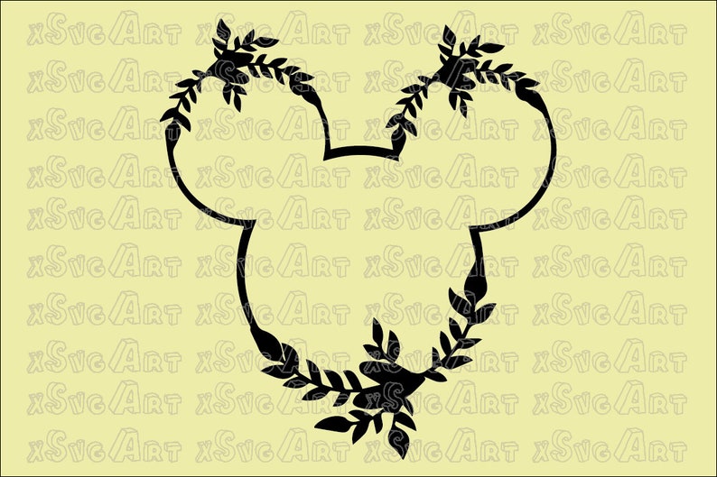 Mickey Mouse Head Svg Mickey Mouse Ears Svg Floral Print - Etsy
