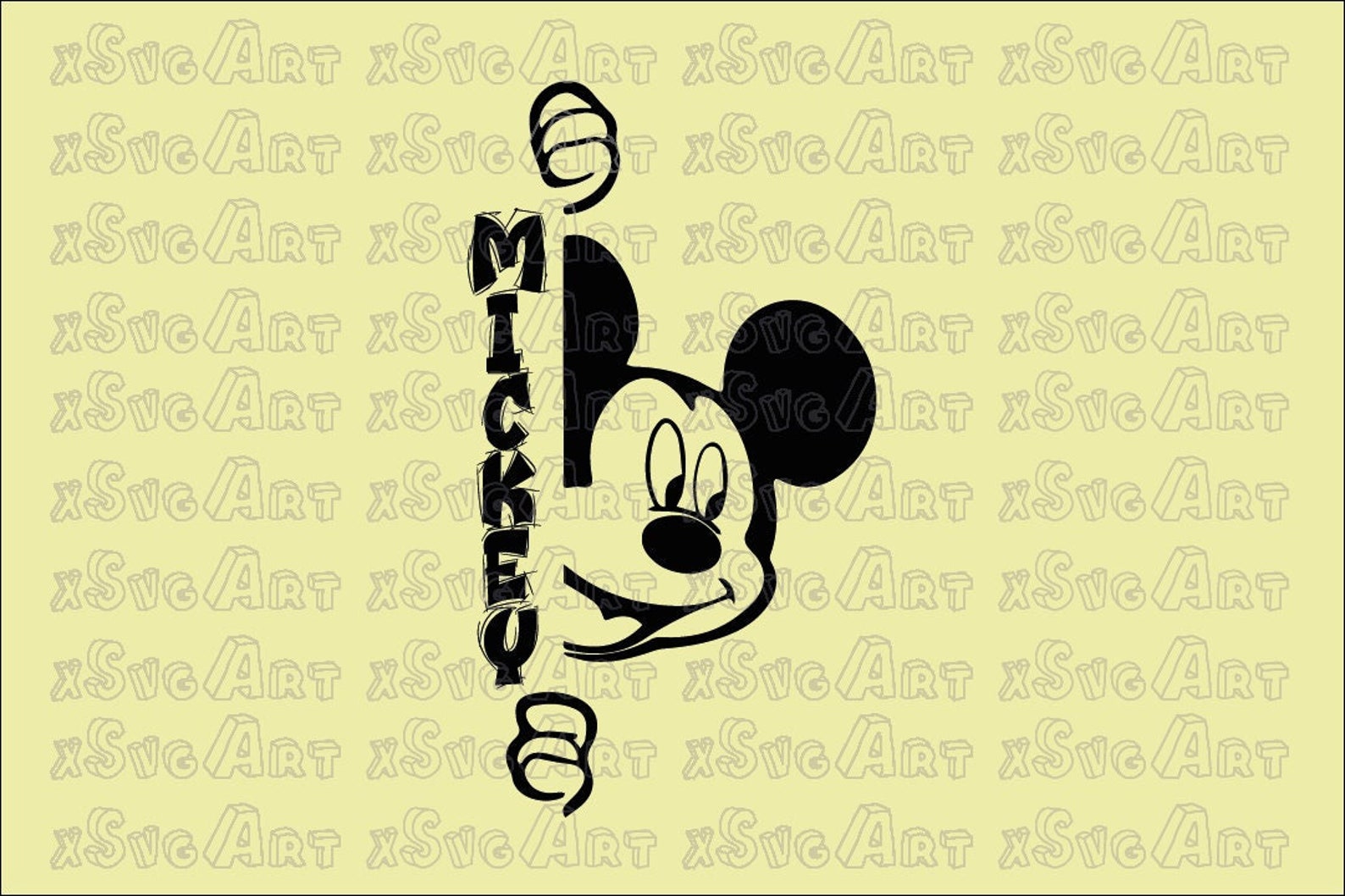 Sideways Mickey Svg File, Mickey Mouse Digital File, Mickey Svg Instant ...