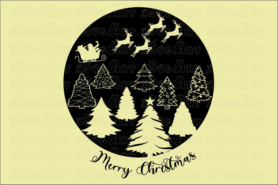 Merry Christmas Reindeer Svg, Christmas Tree Clipart Svg, Santa Claus ...