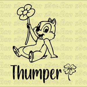 Thumper Svg, Bambi Svg, Bunny Svg, Rabbit Png, Bunny Thumper Svg, Bambi ...