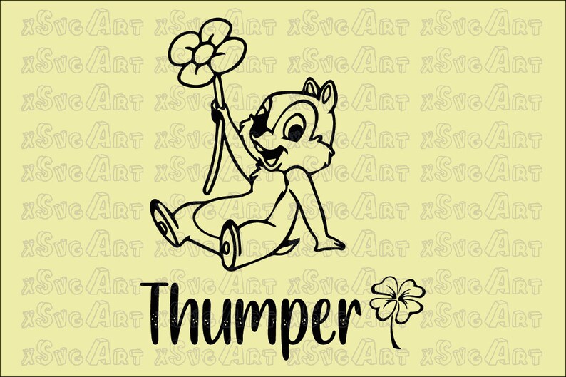 Thumper Svg, Bambi Svg, Bunny Svg, Rabbit Png, Bunny Thumper Svg, Bambi ...