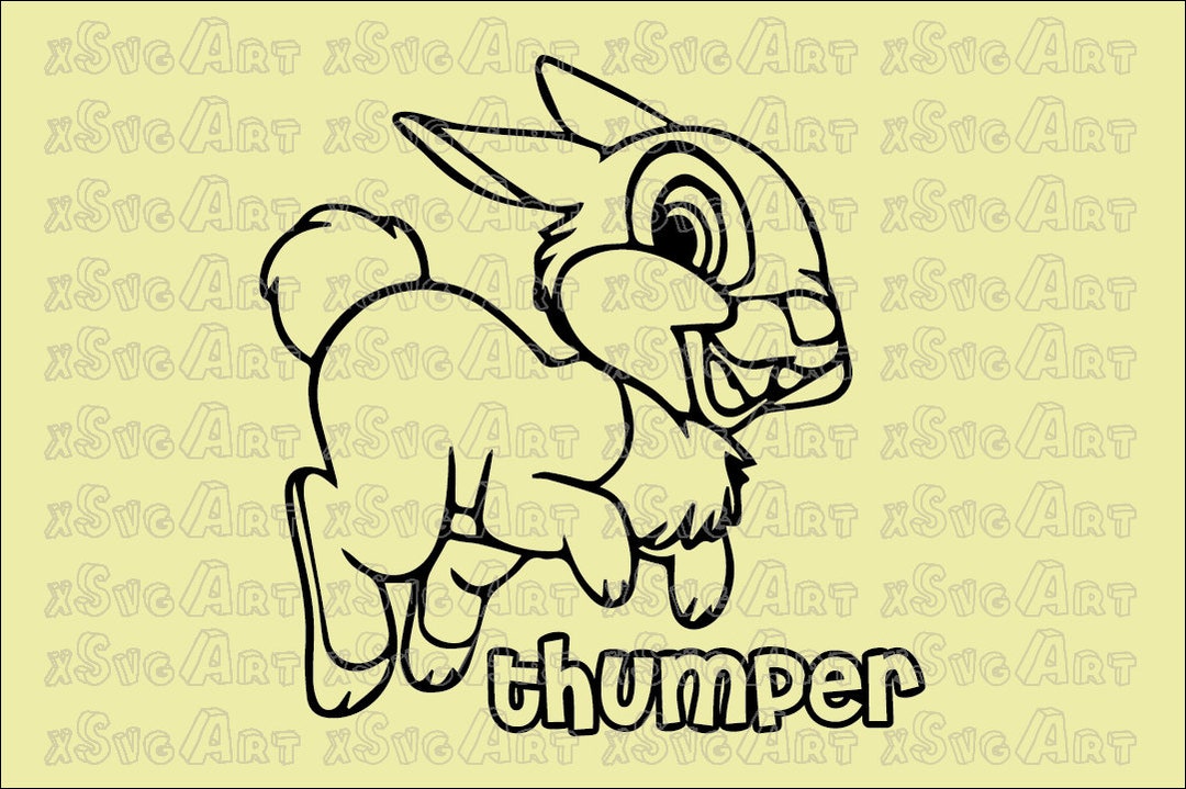 Thumper Svg, Bambi Svg, Bunny Svg, Rabbit Png, Bunny Thumper Svg, Bambi ...