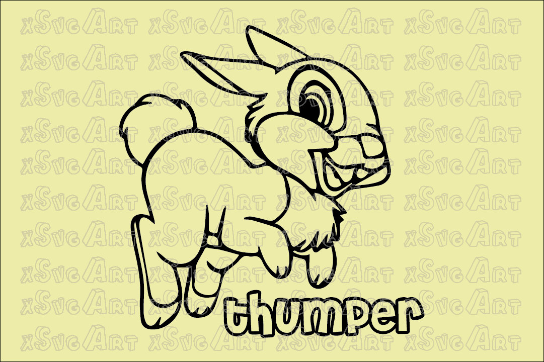 Thumper Svg, Bambi Svg, Bunny Svg, Rabbit Png, Bunny Thumper Svg, Bambi ...
