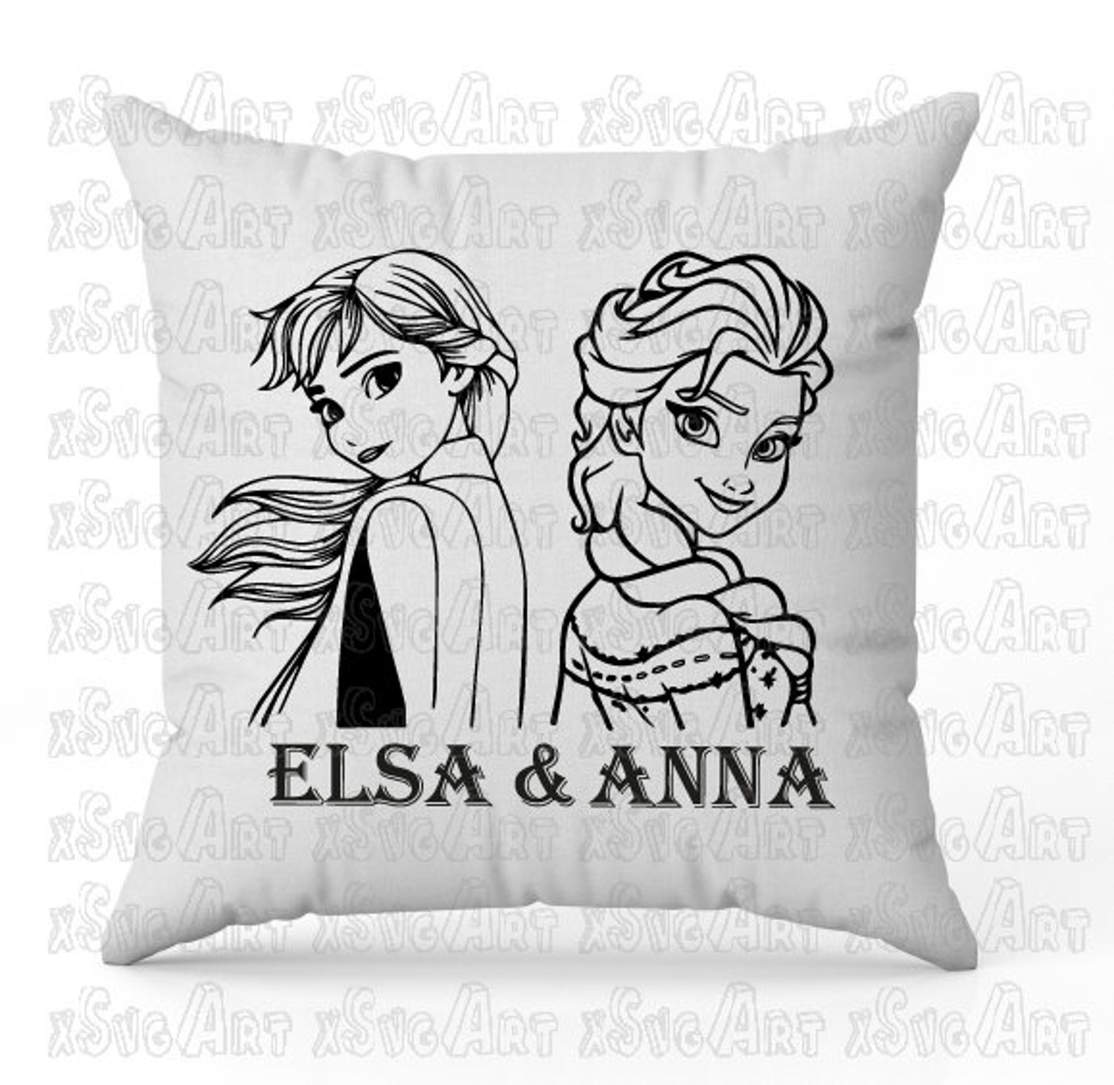 Elsa and Anna Sisters SVG, Frozen Clipart Cut Files (instant Download ...