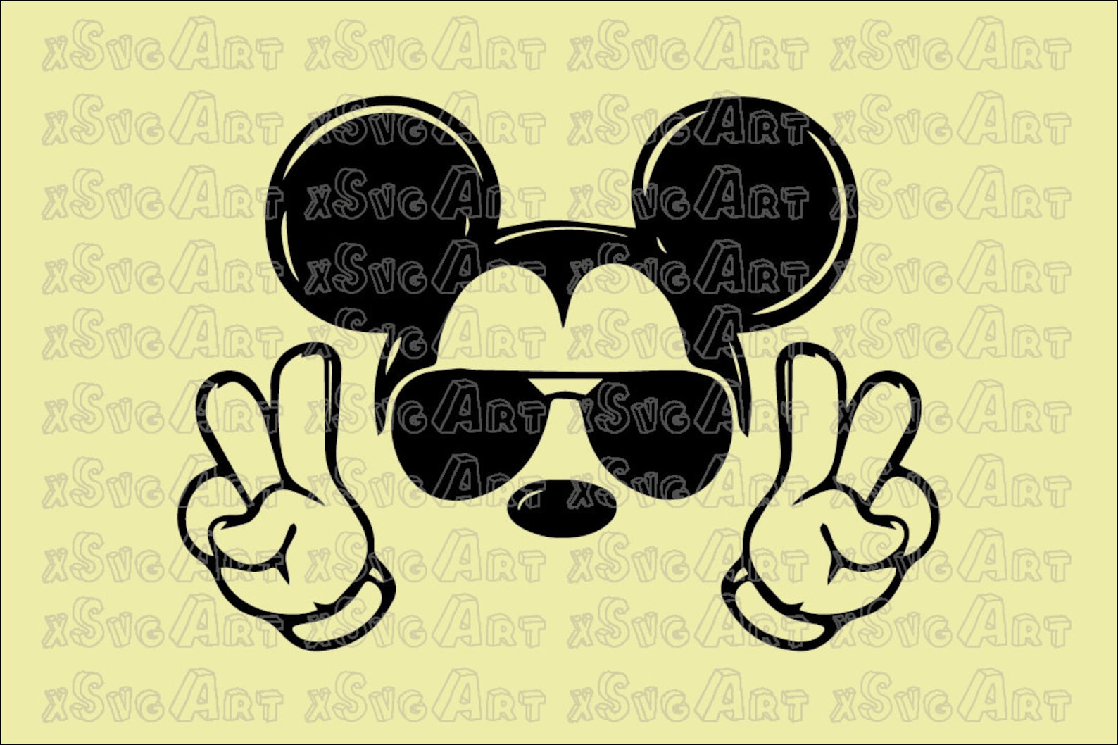 Mickey Peace Sign Svg, Mickey Glasses Svg, Mickey Mouse Peace Svg ...
