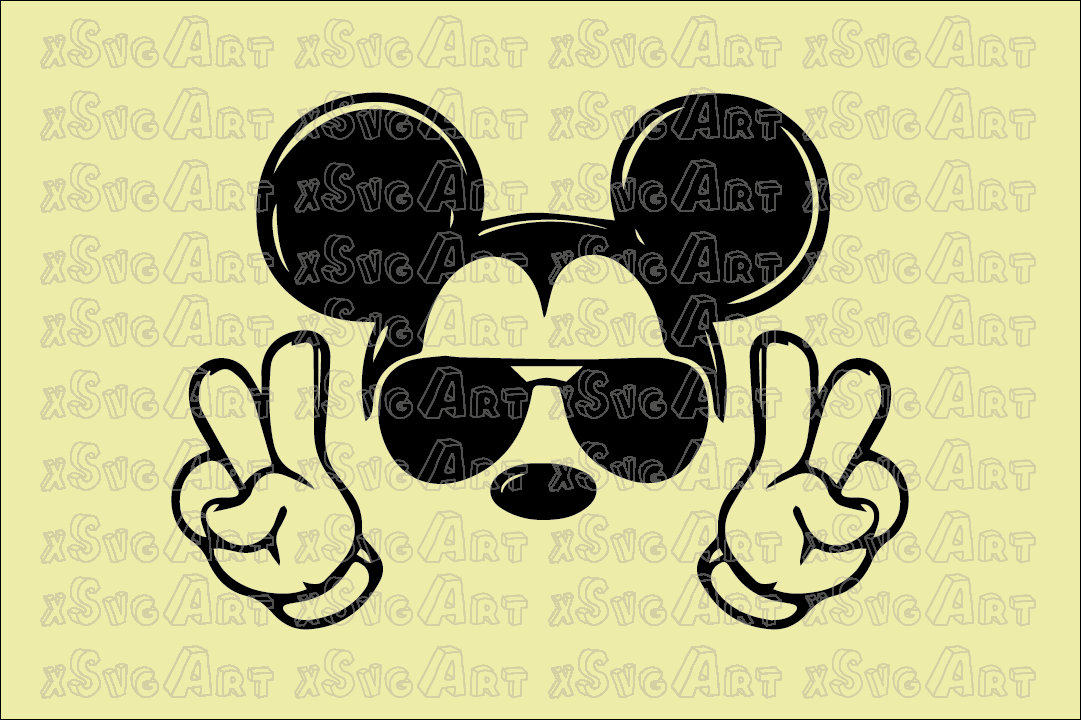 Mickey Peace Sign Svg Mickey Glasses Svg Mickey Mouse Peace - Etsy France