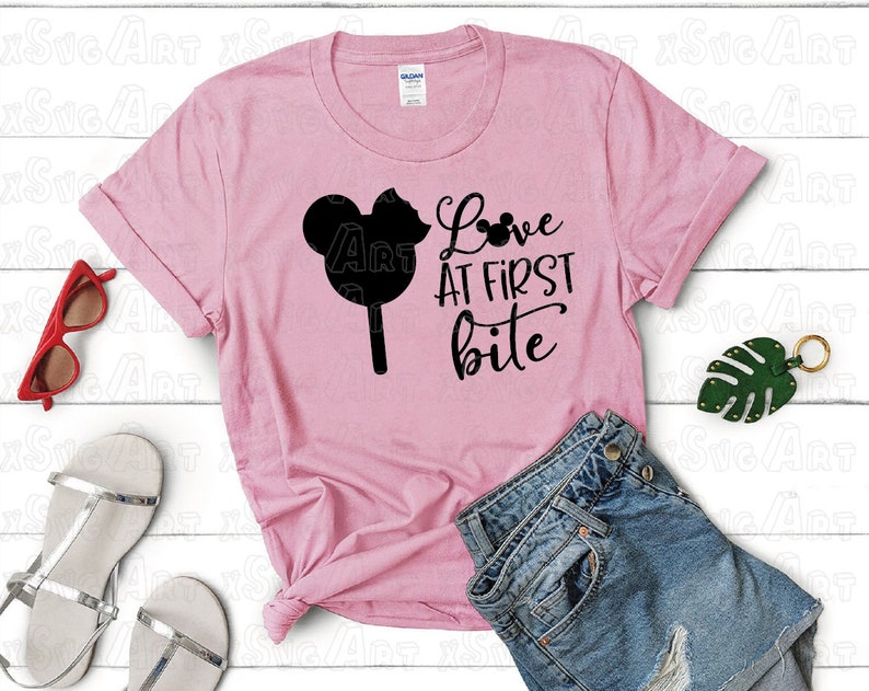 Love at First Bite Mouse Svg File, Mickey Mouse Head Printable Vectorel ...