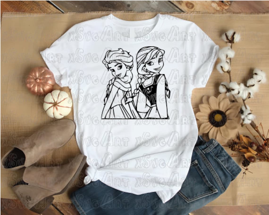 Elsa and Anna Svg, Frozen Sisters Svg, Elsa & Anna Cut Files, Olaf Svg ...