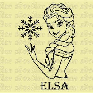 Elsa Frozen Svg, Elsa Snowflake Digital File, Elsa Silhouette Cut Files ...