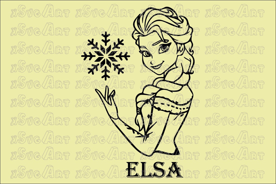 Elsa Frozen Svg, Elsa Snowflake Digital File, Elsa Silhouette Cut Files ...