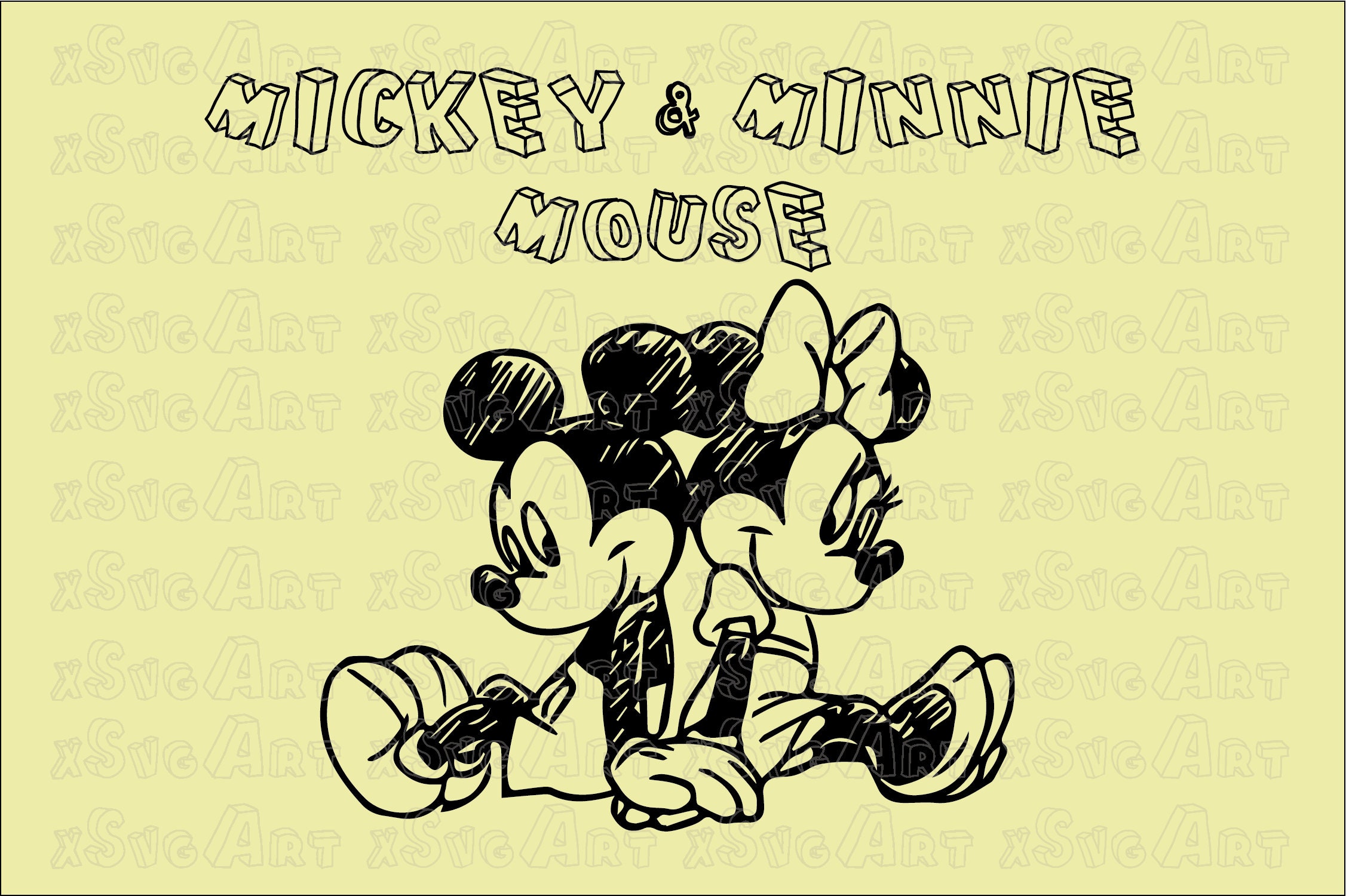 Mickey and Minnie Mouse Couple SVG File, Mickey Minnie Mouse Lettering ...