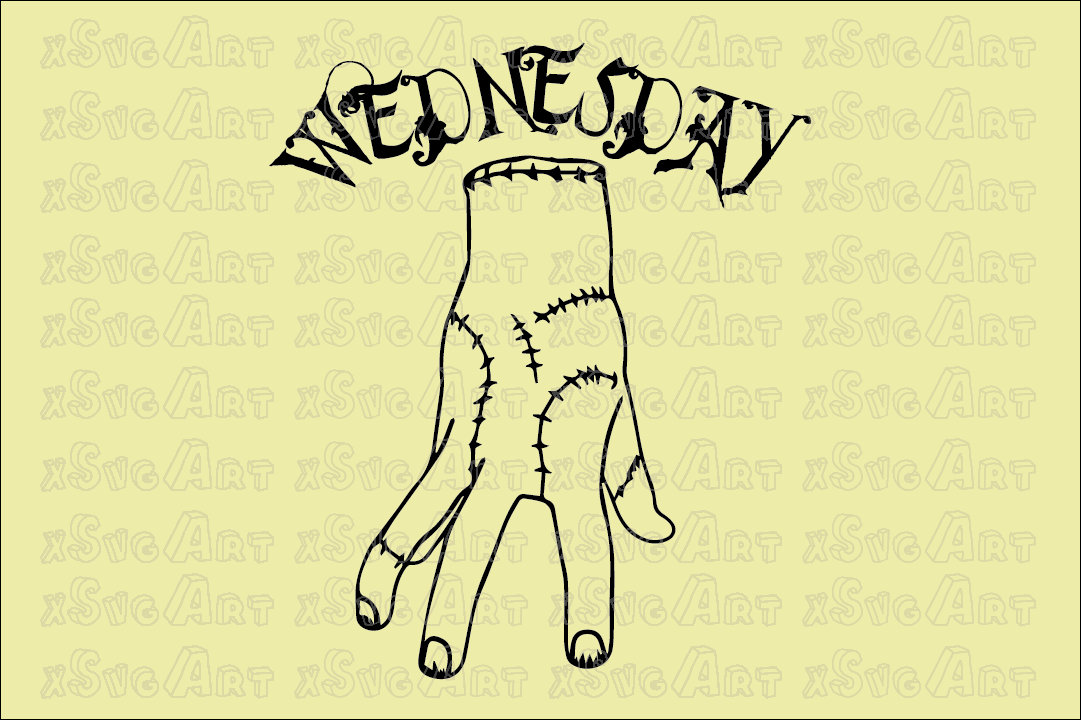 Wednesday Addams Svg, Wednesday Thing Svg, Wednesday Hand Svg ...