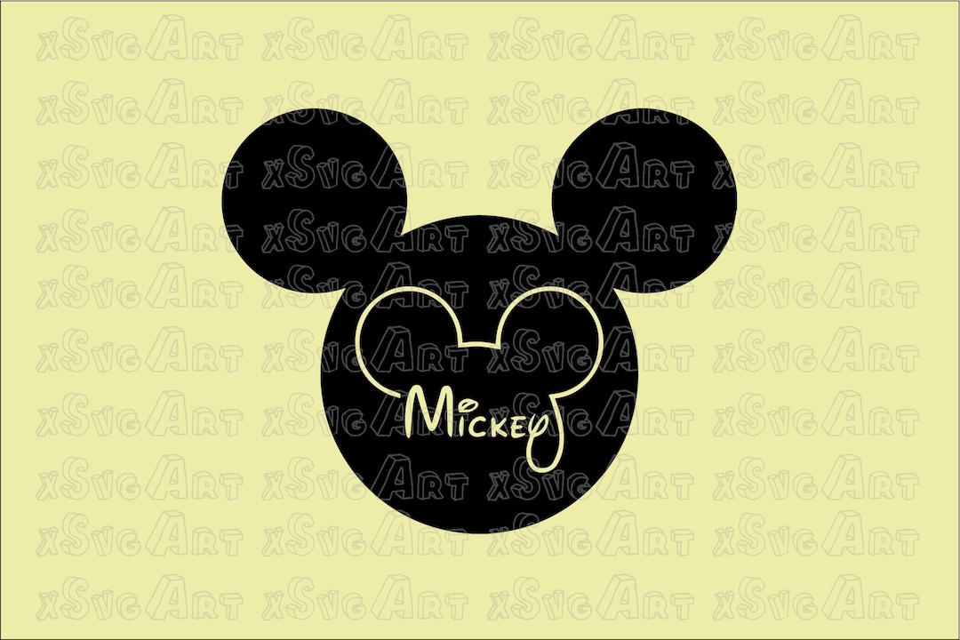 Mickey Writing Inside Mickey's Head Svg File, Mickey Mouse Head Svg ...