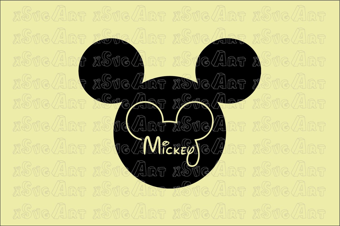 Mickey Mouse Head SVG, Writing Silhouette (digital Download) - Etsy