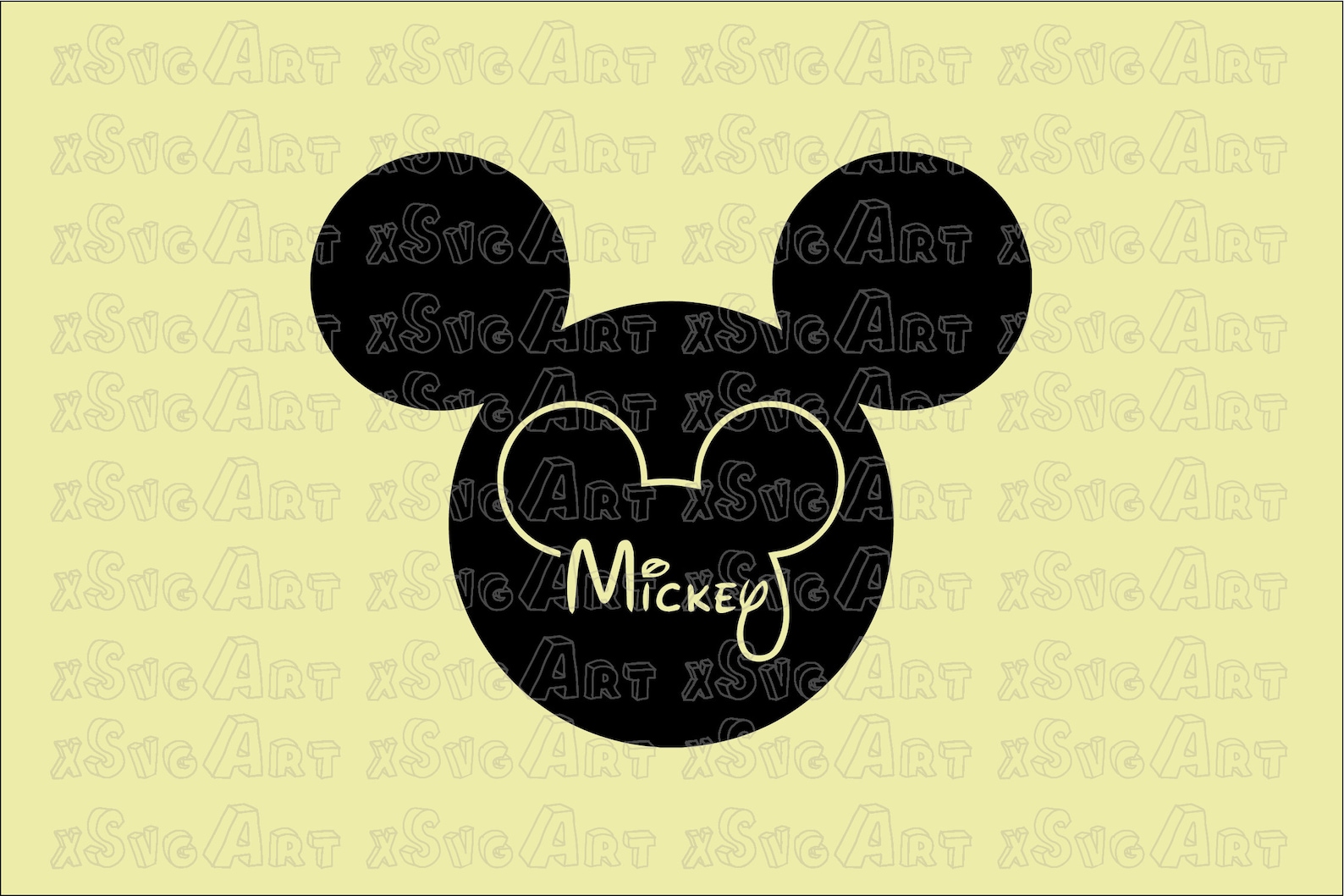 Mickey Writing Inside Mickey's Head Svg File, Mickey Mouse Head Svg ...