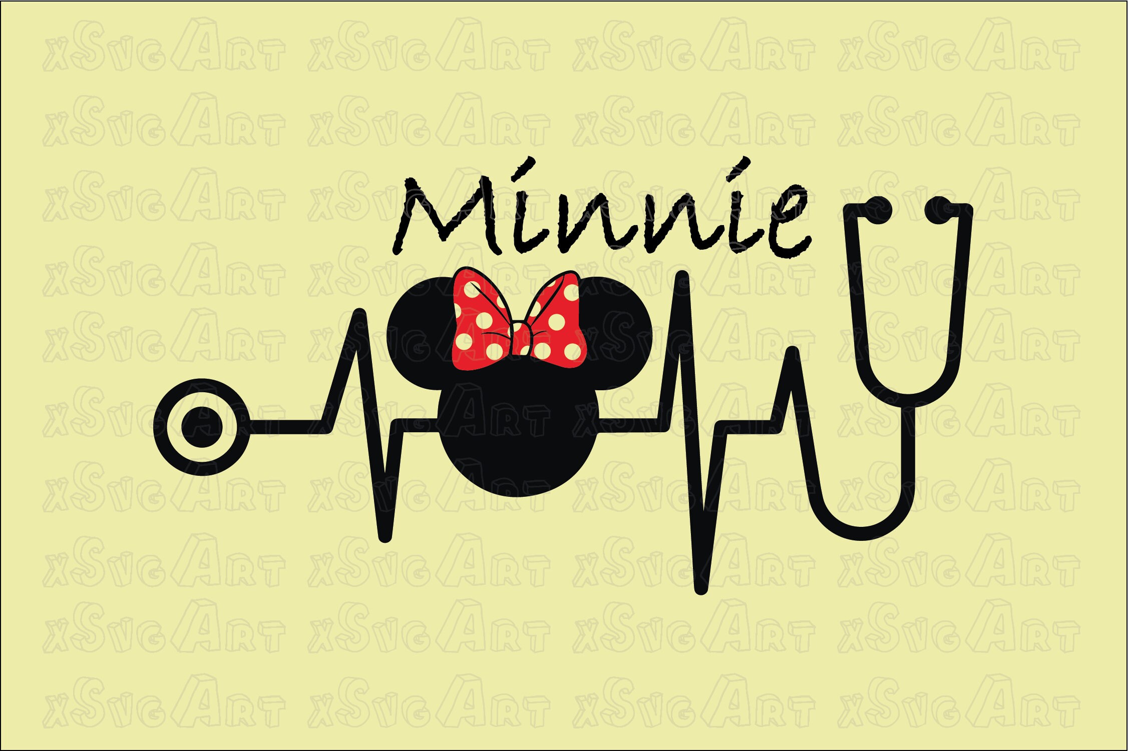 Minnie Mouse Stethoscope Silhouette SVG File, Stethoscope Svg Files for ...