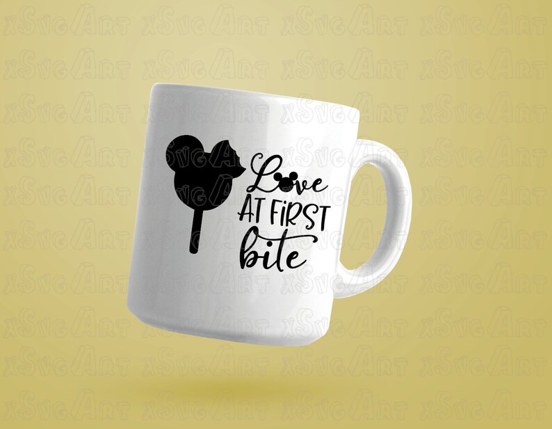 Love at First Bite Mouse Svg File, Mickey Mouse Head Printable Vectorel ...