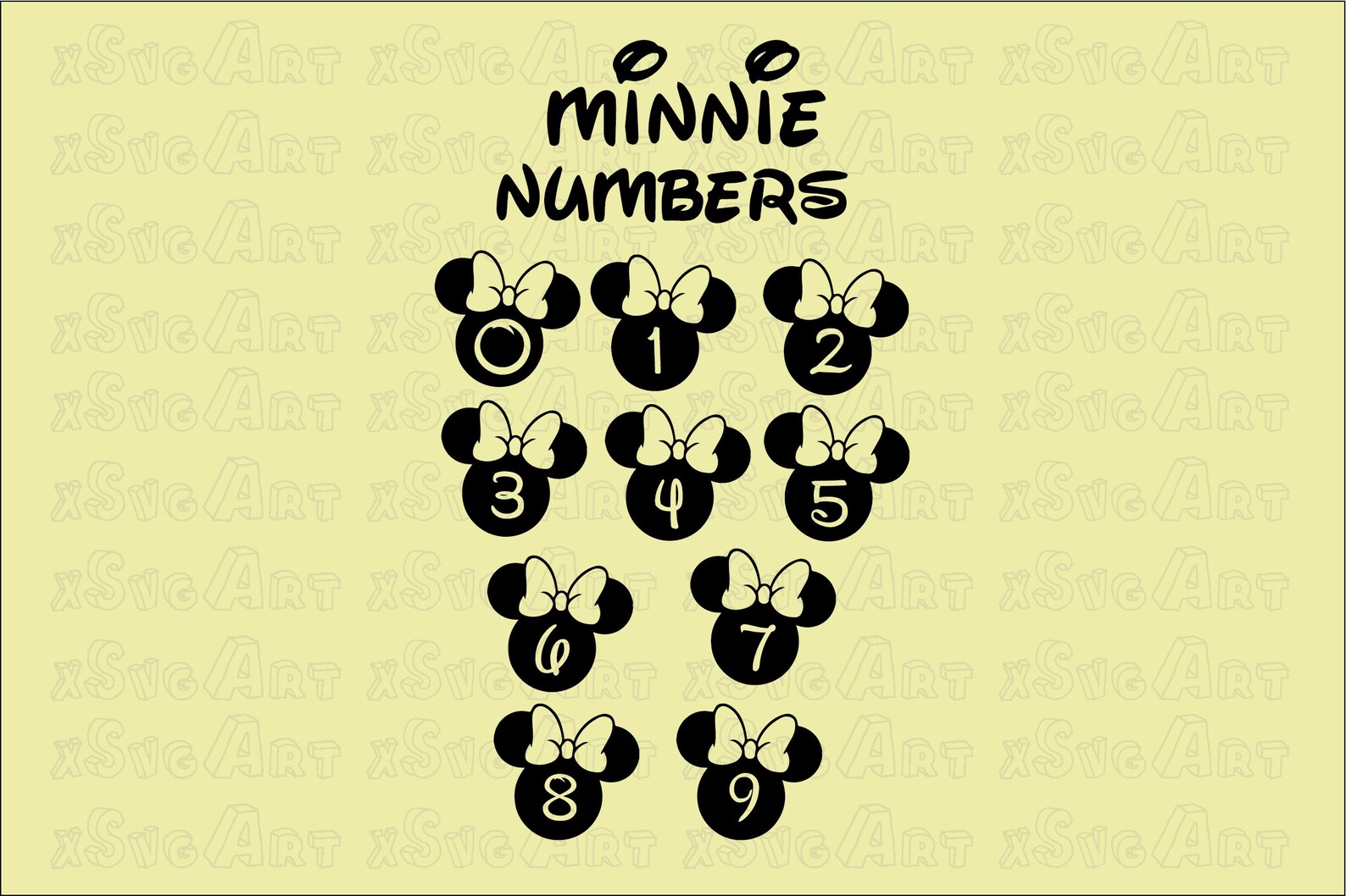 Minnie Mouse Number SVG Files for Cricut, Silhouette (digital Download ...