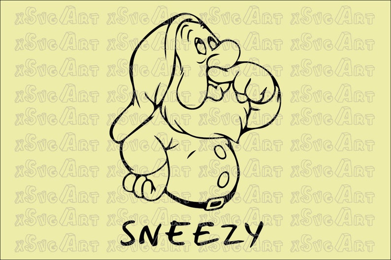 Snow White Svg, Sneezy Svg, Snow White and Seven Dwarfs Svg, Seven ...