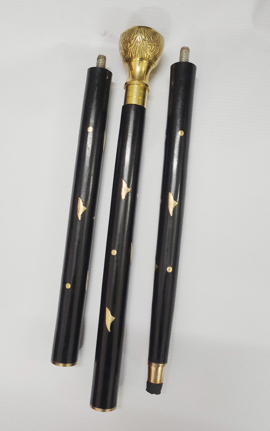 Brass Walking Cane Antique Walking Stick With Hidden Brass Etsy