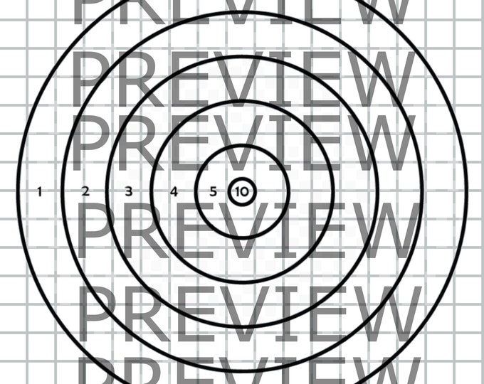 Printable Bullseye Grid Target Zeroing and Practice Target Nerf and ...