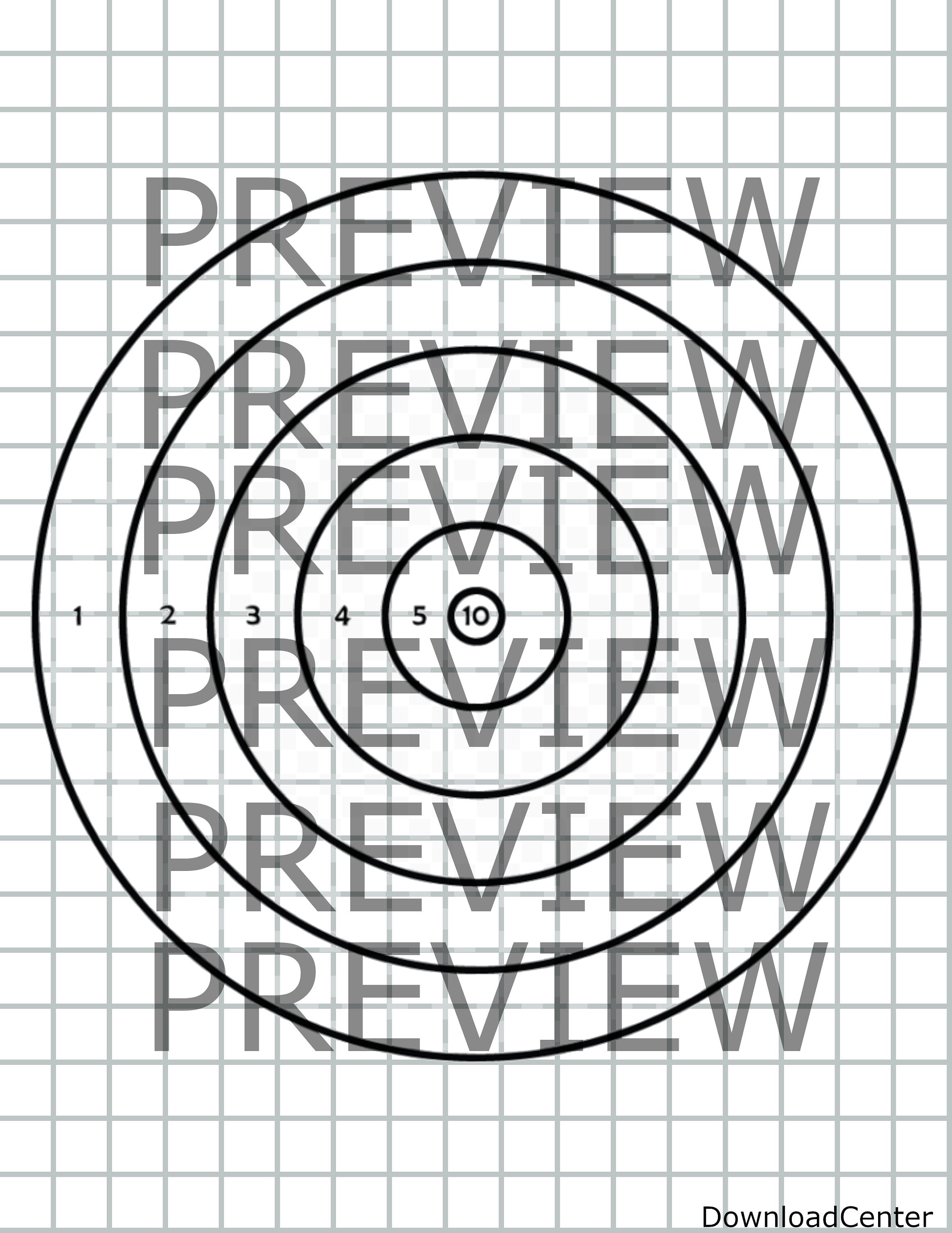 Printable Bullseye Grid Target Zeroing and Practice Target Nerf and ...