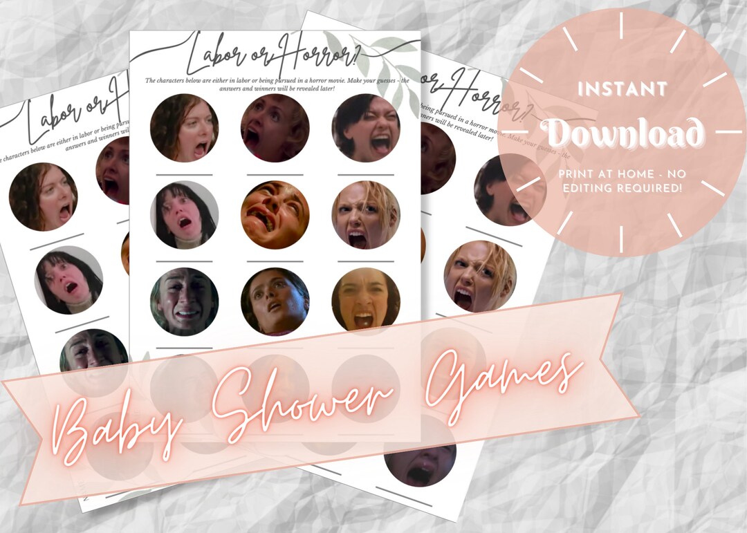 Labor or Horror Baby Shower Game: Funny Printable (instant Download) - Etsy