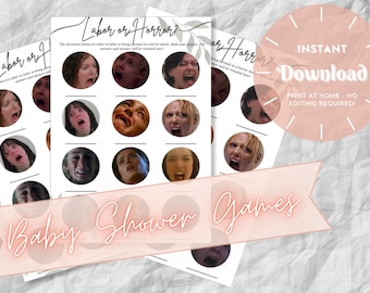 Loving or Labour Baby Shower Game, Printable Funny Rude Game, Instant ...