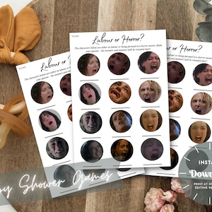 Funny Baby Shower Game: Labour or Horror? (instant Download) - Etsy