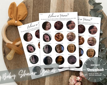 Loving or Labour Baby Shower Game, Printable Funny Rude Game, Instant ...