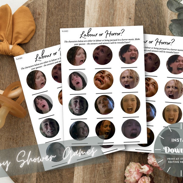 Labor or Horror Baby Shower Game - Etsy