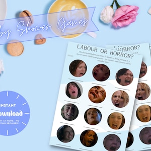 Labour or Horror Baby Shower Game, Printable Funny Rude Game, Instant ...