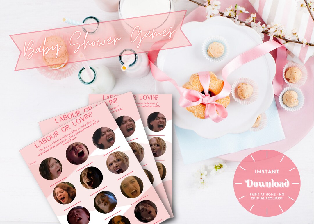 Loving or Labour Baby Shower Game, Printable Funny Rude Game, Instant ...