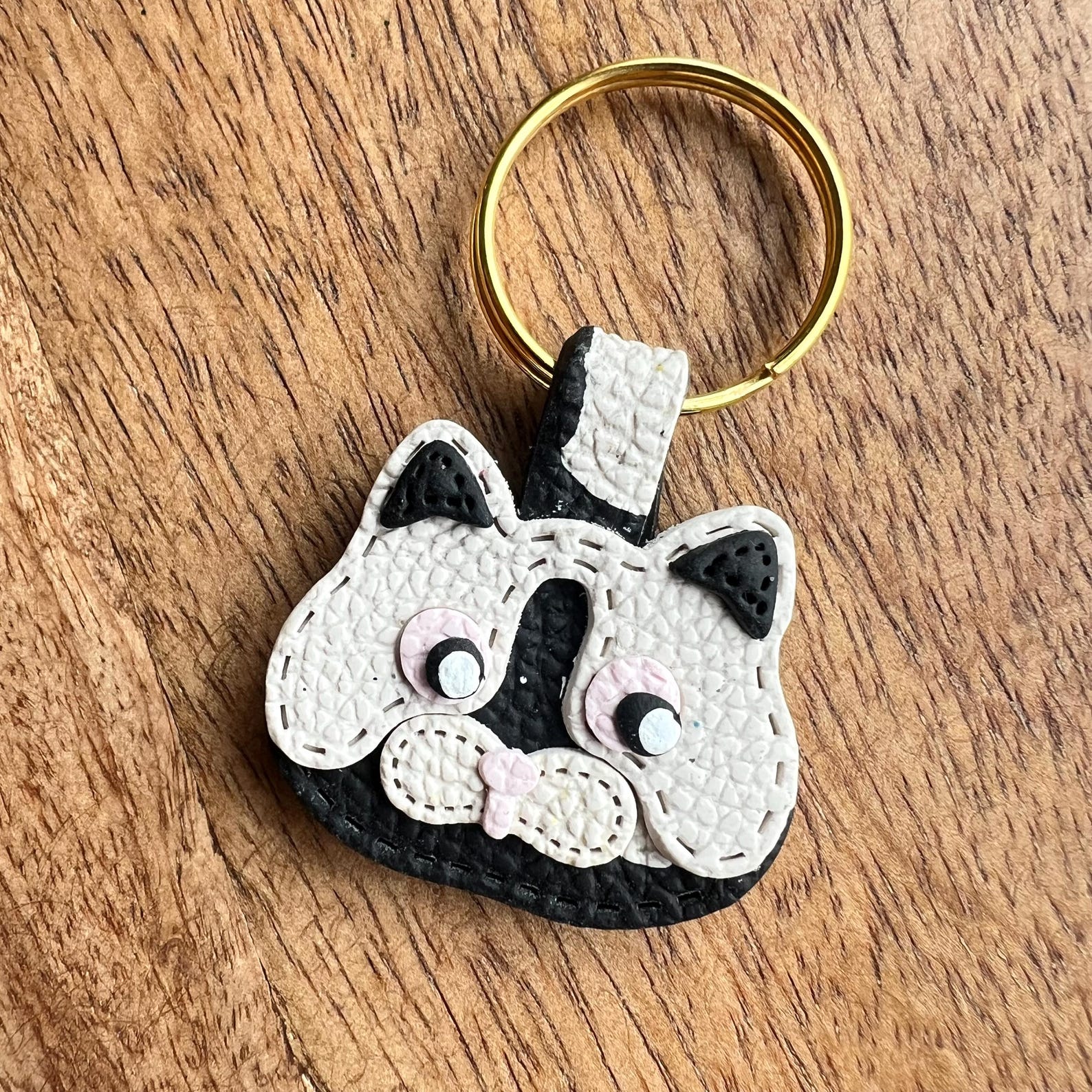 Animal Leather Effect Keychain: Handmade Polymer Clay Keyring or Bag ...