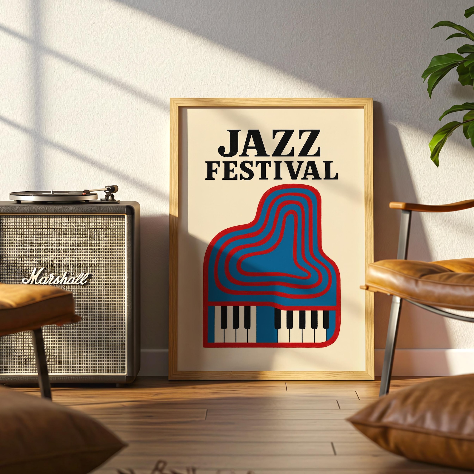 Vintage Jazz Festival Poster, Retro Piano Jazz Wall Art, Music Lover ...