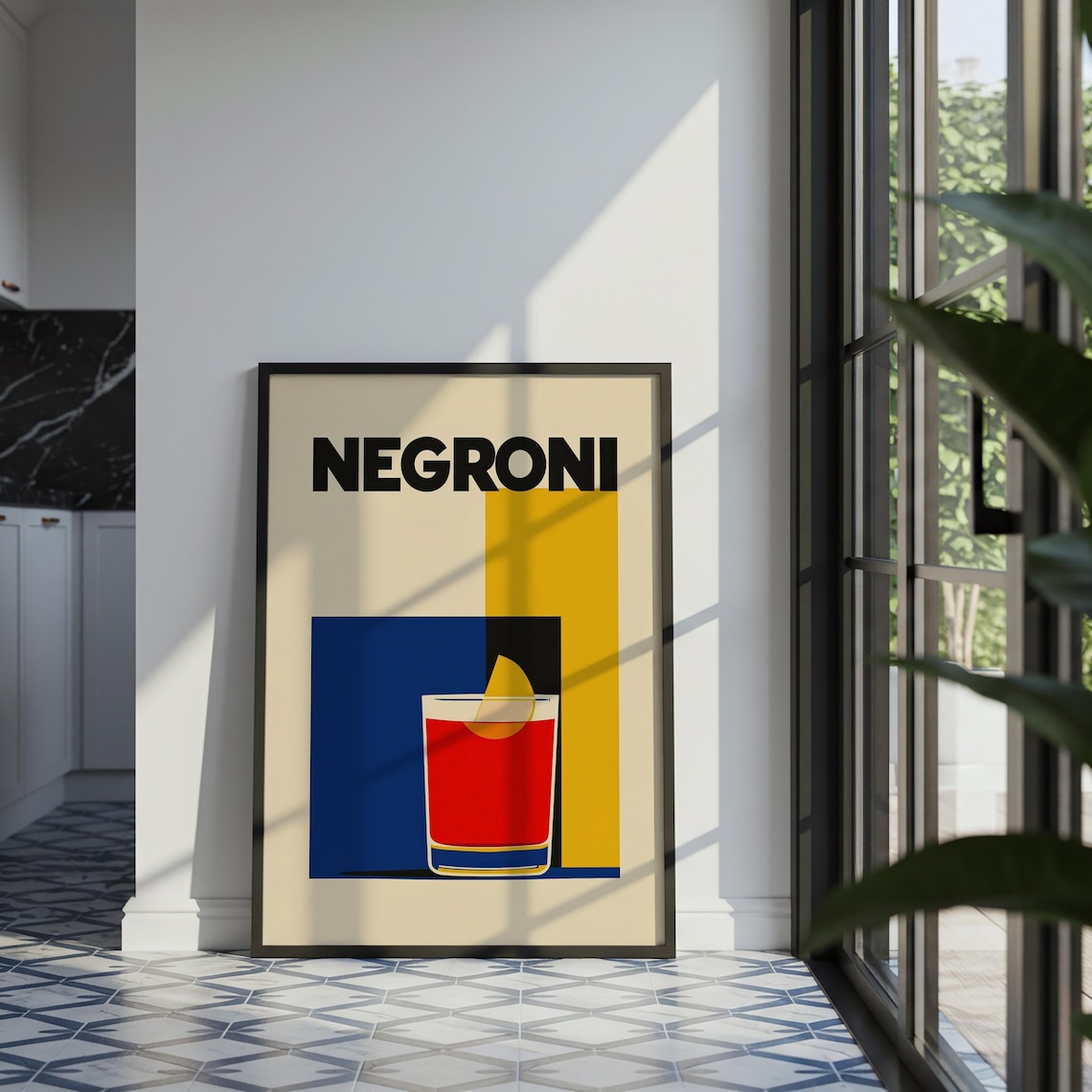 Negroni Poster, Mid-century Modern Cocktail Print, Vintage Drink ...