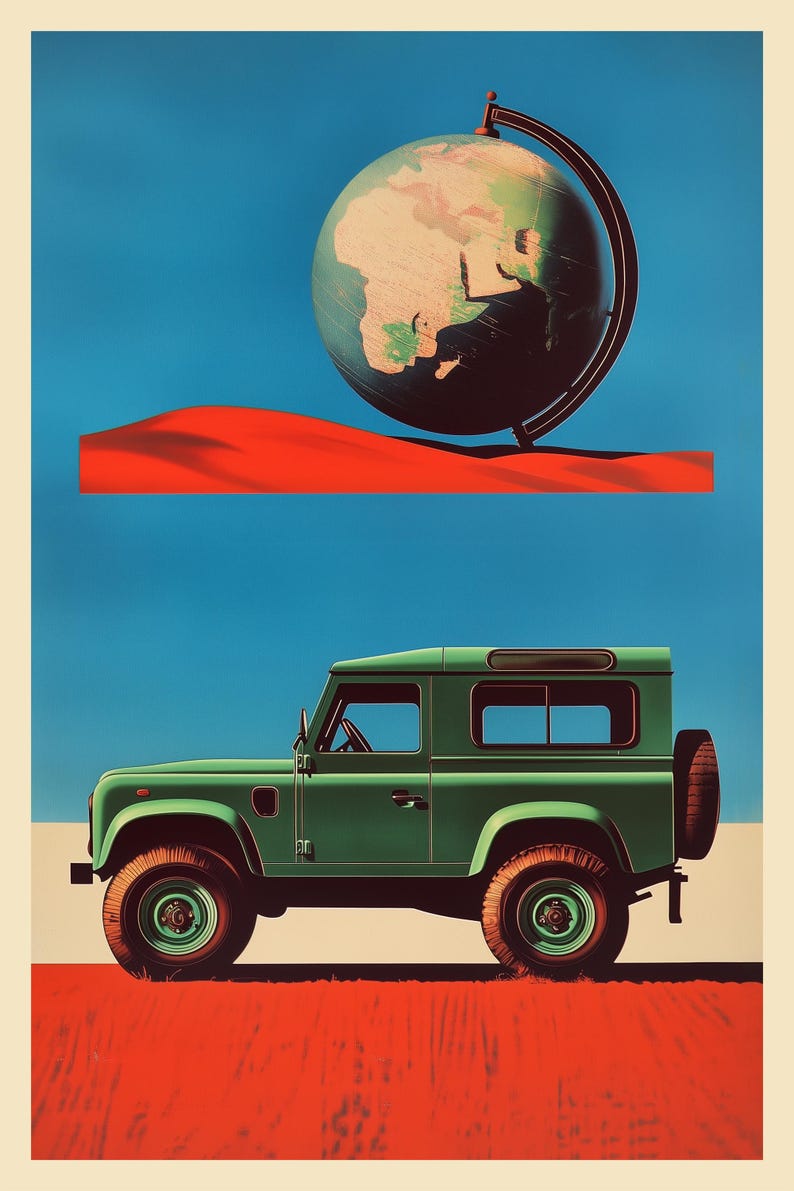 Vintage Land Rover Defender Poster, Retro Adventure Car Art - Etsy