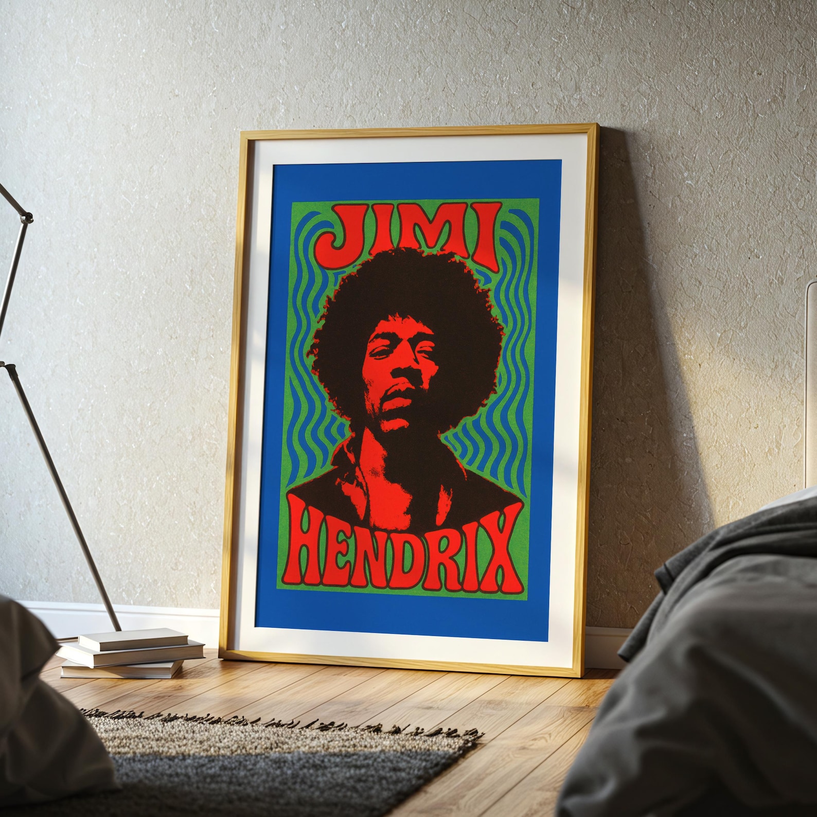 Jimi Hendrix Poster, Psychedelic Rock Wall Art, Vintage Guitarist Print ...