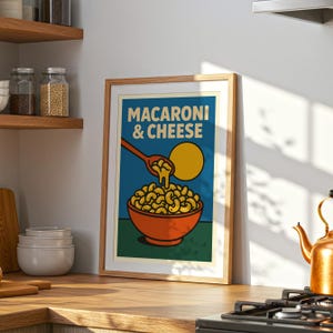 Mac and Cheese Poster | Mac N Cheese Print | Macaroni and Cheese Gift ...