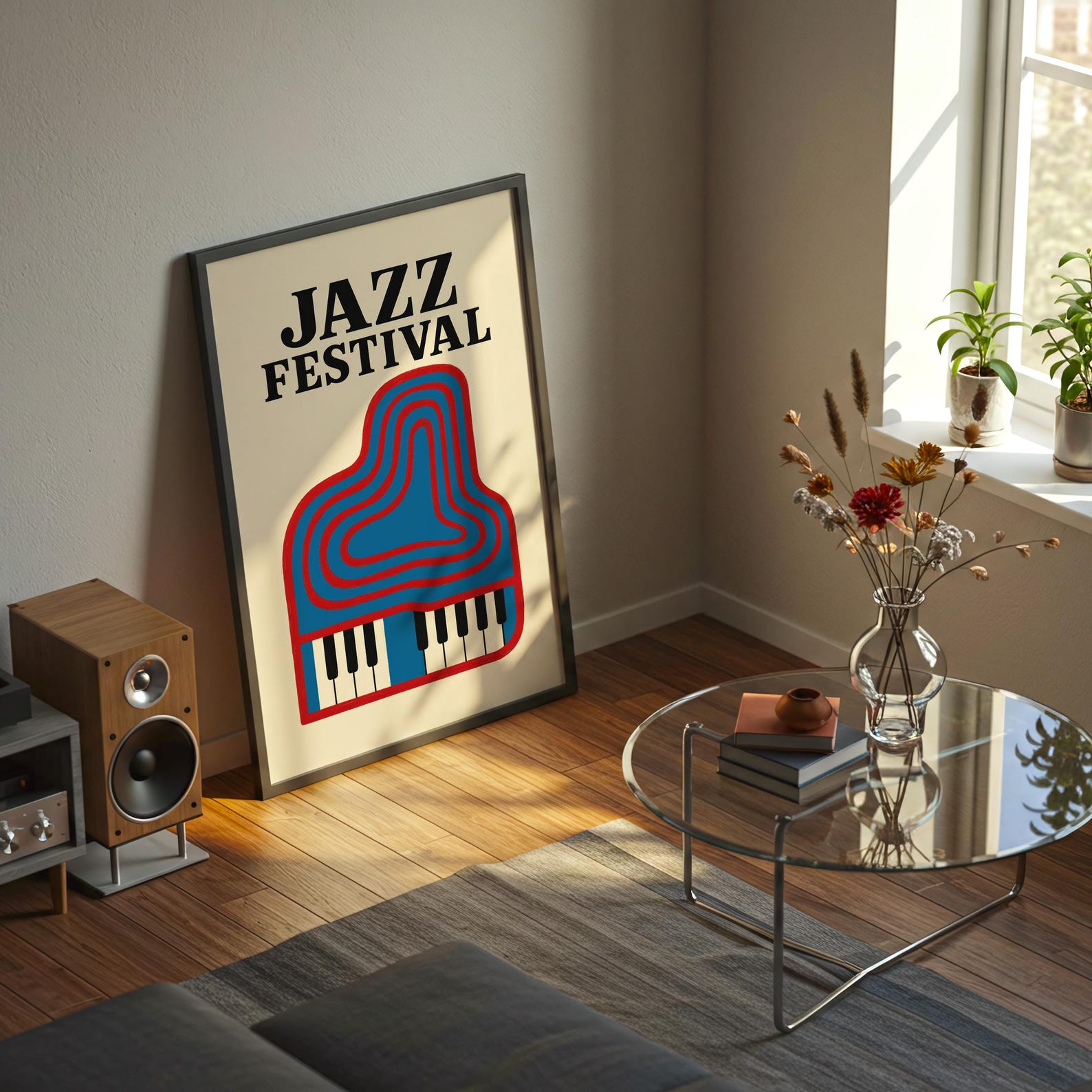 Vintage Jazz Festival Poster, Retro Piano Jazz Wall Art, Music Lover ...