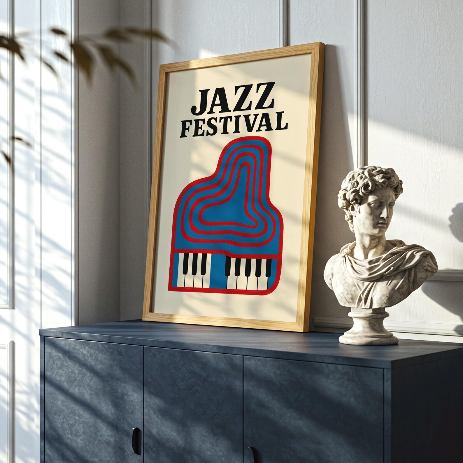 Vintage Jazz Festival Poster, Retro Piano Jazz Wall Art, Music Lover ...
