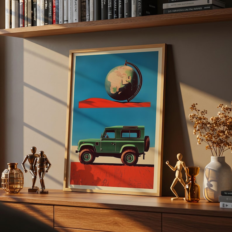 Vintage Land Rover Defender Poster, Retro Adventure Car Art - Etsy
