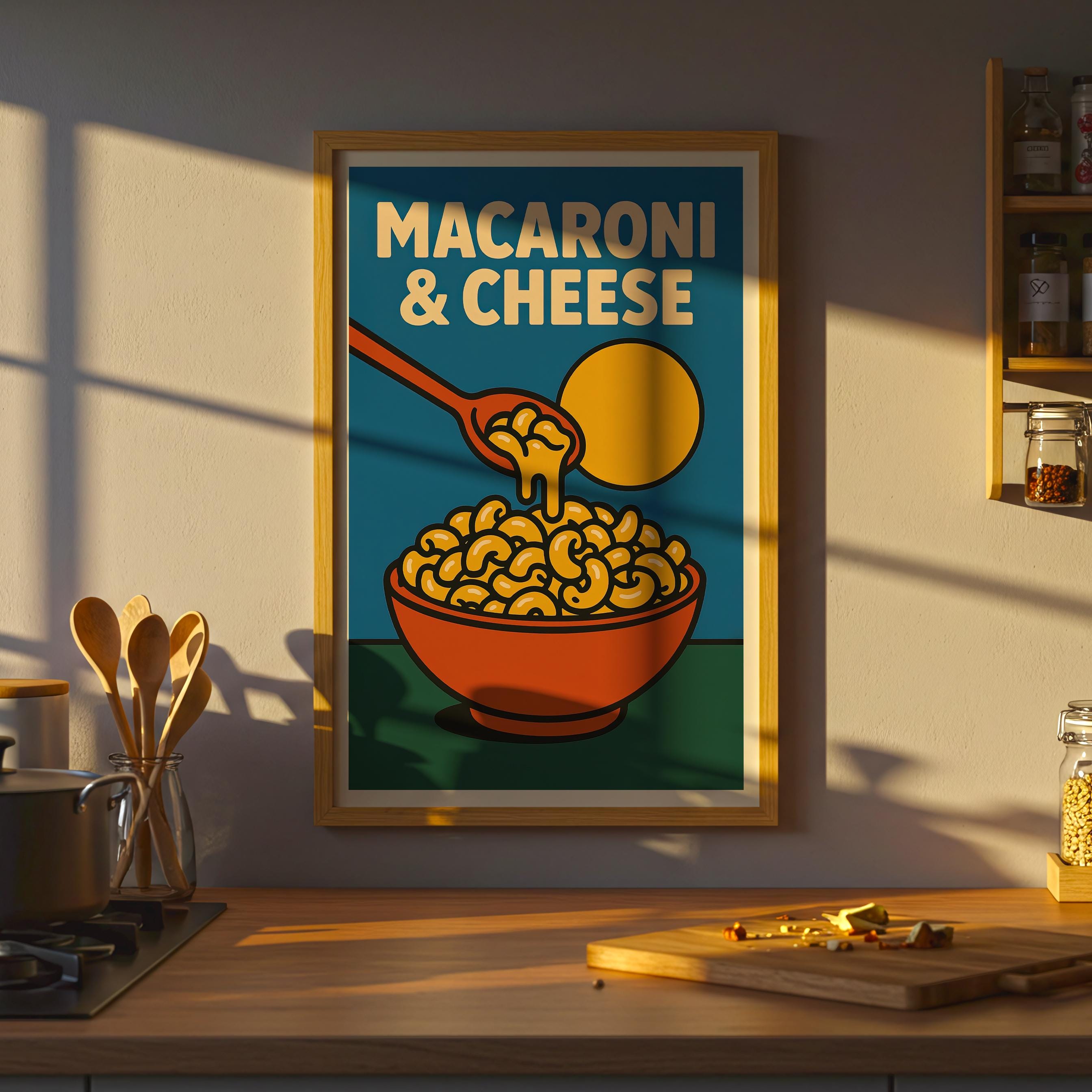 Mac and Cheese Poster | Mac N Cheese Print | Macaroni and Cheese Gift ...