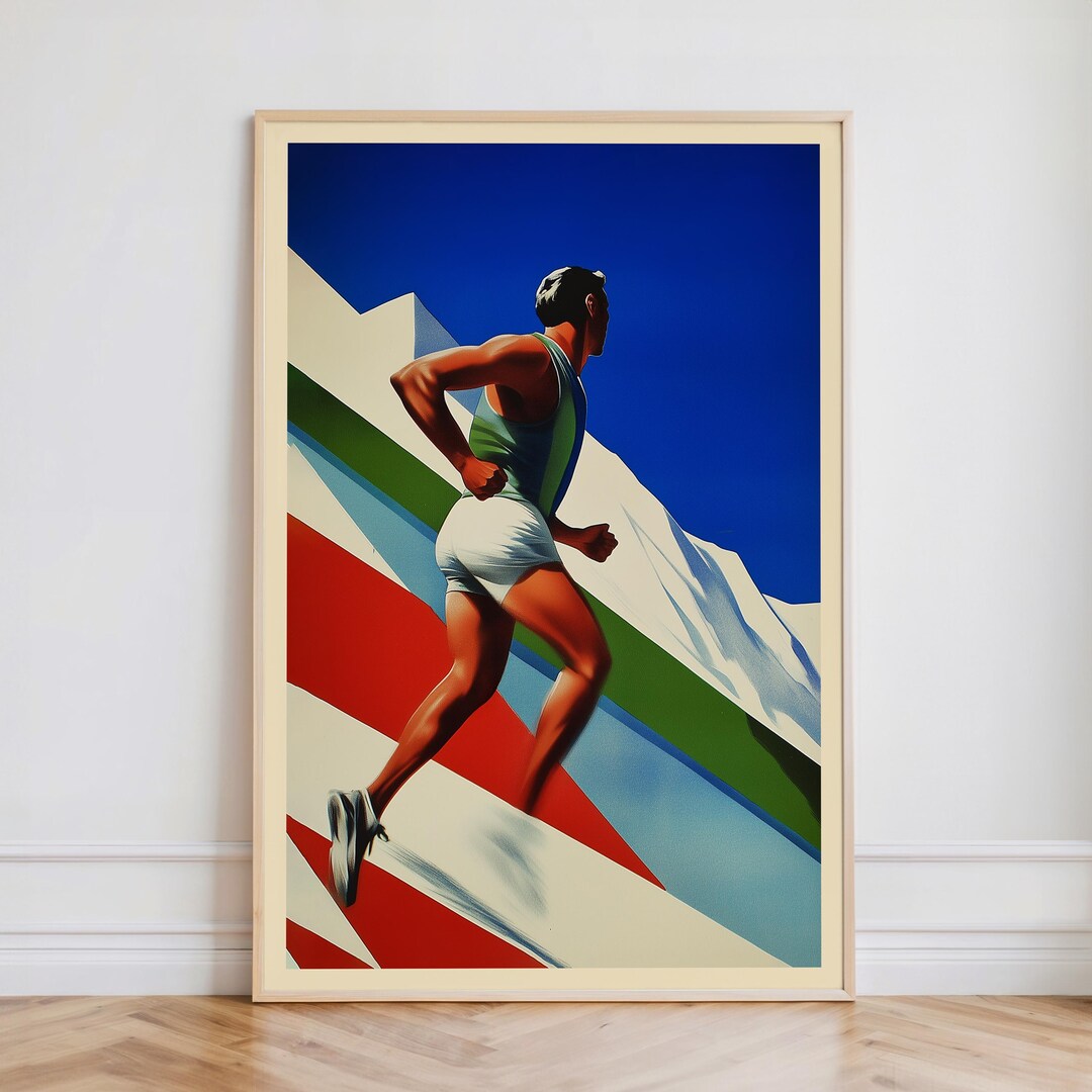 Ultra Trail Runner Poster, Vintage Mountain Print - Etsy