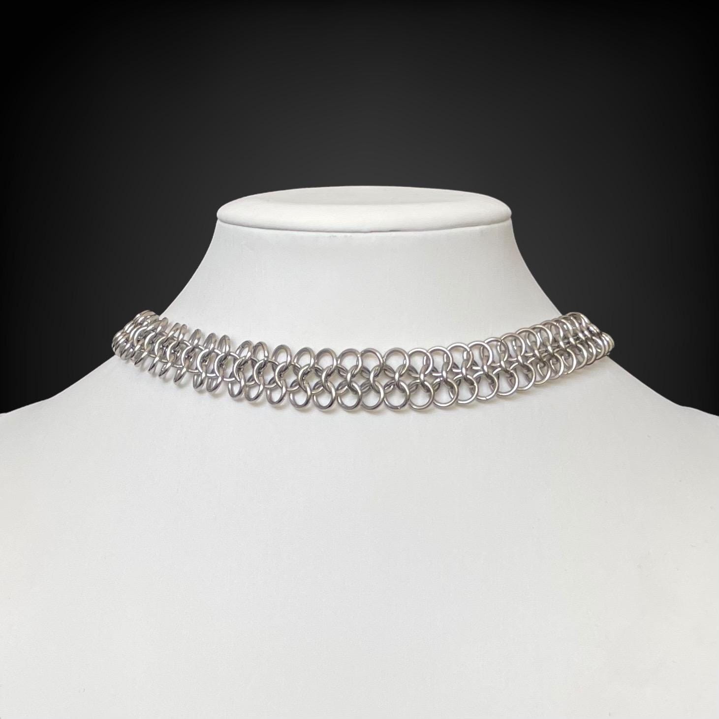 Chainmail Necklace - Adjustable Length - Stainless Steel - Etsy
