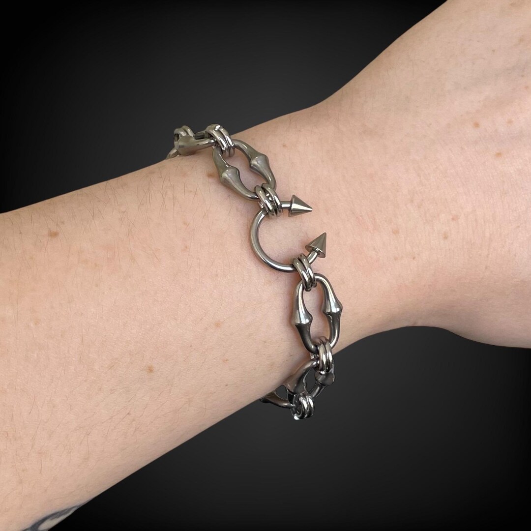 Stainless Steel Chain Bracelet: Punk Goth Septum Ring Jewelry - Etsy